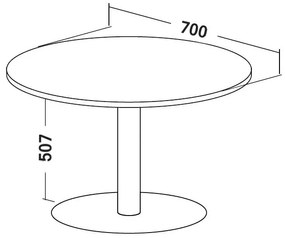 Jednací stůl ProOffice, průměr 70 cm, třešeň