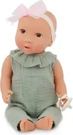 LullaBaby Panenka 35 cm v overalu s čelenkou / od 2 let