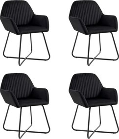 vidaXL Jídelní židle 4 ks samet [277007] Barva: Černá