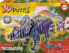 EDUCA 3D puzzle Triceratops / 67 dílků / od 6 let