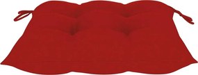 vidaXL Houpací křeslo s poduškou masivní teak [3062778] Barva: Červená