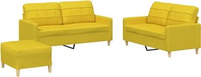 3dílná sedací souprava s poduškami světle žlutá textil 3201287