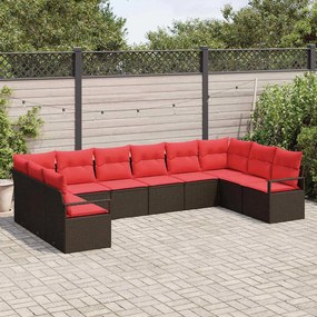 Set pohovek 10 ks Hnědá polyratan 3346564