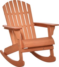 Outsunny Adirondack Dřevěné Houpací Křeslo Přírodní Dřevo 77x94x97 cm pro Zahradu, Terasu, Exteriér v Rustikálním Stylu, Nosnost 130 kg, Barva Teca |