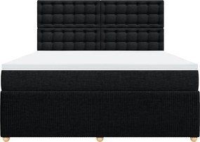 Box spring postel s matrací černá 180x200 cm textil 3294451