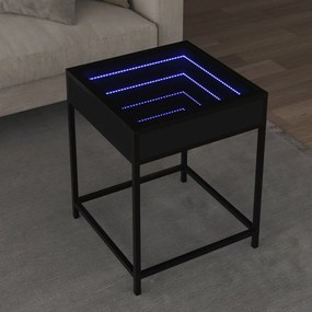 Noční stolek s Infinity LED černý 40 x 40 x 51 cm