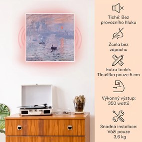 Klarstein Wonderwall Air Art Smart, infračervený ohřívač, 60 x 60 cm, 350 W, východ slunce