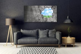 Plexisklo-obraz Dziura Popękana Ściana 120x60 cm