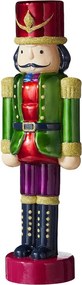 X-MAS LED Louskáček skleněný 30 cm - zelená
