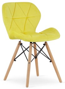 Žlutá židle LAGO VELVET
