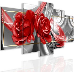 Malvis ® Obraz Abstraktní růže červená-šedá Velikost: 100x50 cm