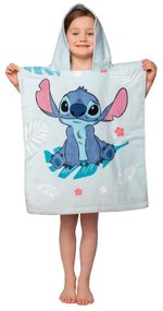 Jerry Fabrics Plážová osuška pončo Lilo and Stitch Blue 50x115 cm
