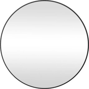 HOMCOM Kolo zrcadlo, koupelnové zrcadlo, průměr 70 cm, kovový rám, nástěnné zrcadlo, snadná instalace, pro ložnici, obývací pokoj, vstup, černé | Aoso