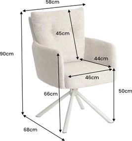 Designová otočná židle Maddison šampaňská béžová