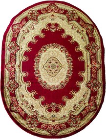 BE Koberec Adora 5547 RED - červený oválný Rozměr: 200x290 cm