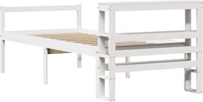 Postel s čelem pro seniory bílá 75 x 190 cm masivní borovice 3305850