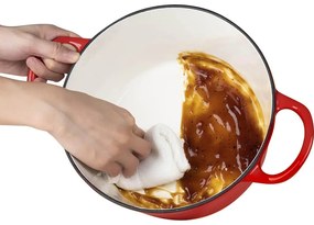 Smaltovaný litinový hrnec s poklicí 4L, červený