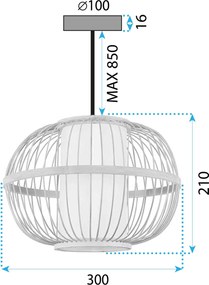 Toolight Natural, závěsné stropní svítidlo 1xE27 APP1631-1CP, přírodní hnědá, OSW-05104