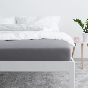 Goldea jersey elastické prostěradlo - tmavě šedé 90 x 200 cm