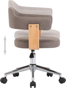 vidaXL Otočná jídelní židle ohýbané dřevo a umělá kůže [287420] Barva: taupe