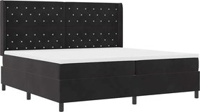 Postel s boxspringem s matrací s čelo Černá 200 x 200 cm samet 3341974