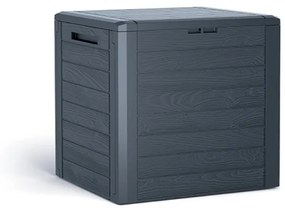 PROSPERPLAST Zahradní úložný box - WOODEBOX Objem: 140 l, Barva: umbra