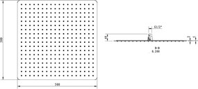 Sapho, SLIM hlavová sprcha, 500x500mm, nerez, MS565