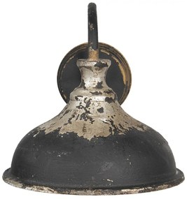 Černá nástěnná retro lampa s patinou – 40x27x25 cm