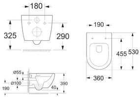 kiele Oudee Závěsné WC Rimless, se sedátkem SoftClose, bílá 30102000