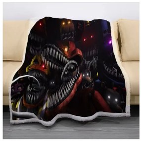 Plyšová deka s 3D potiskem Five Nights at Freddys Variace: 21, Velikost: 70 x 100 cm