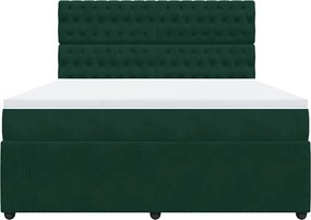 Box spring postel s matrací tmavě zelená 180x200 cm samet 3294715