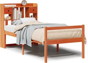 Postel s knihovnou bez matrace hnědá 75x190 cm masivní borovice 3322065