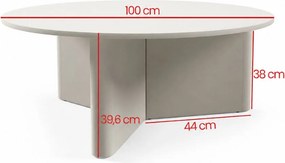 Kašmírový kulatý konferenční stolek Trenza 100 cm
