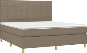 Box spring postel s matrací a LED taupe 180x200 cm textil 3135457