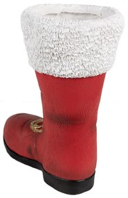 Vánoční dekorace červená keramická holínka Santa Clause – 32x19x36 cm