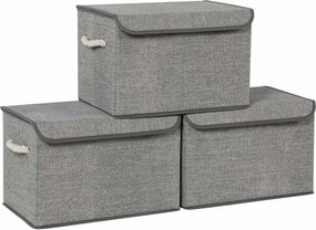 Sada 3 ks úložných boxů Rafy šedá