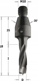 Cmt 343.080.12 Vrták Np gw-třp Hw D=8 I=50 LB=75 S=M10/30o Lh