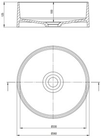 Deante Silia, granitové umyvadlo na desku 36x36x12,5 cm, bílá, DEA-CQS_AU4S