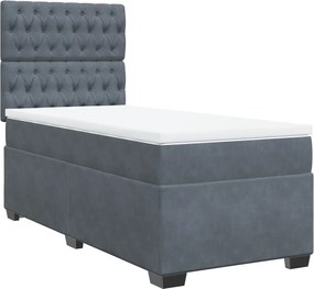 Box spring postel s matrací tmavě šedá 80 x 200 cm samet 3290769