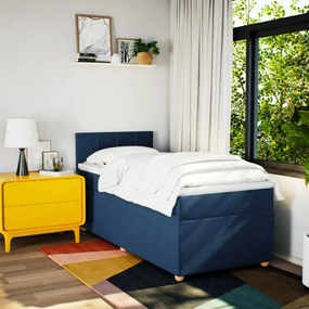 Box spring postel s matrací modrá 80x200 cm textil 3288813