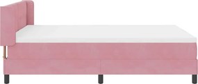 Postel s boxspringem s čelo Růžová 190 x 140 cm samet 3341467