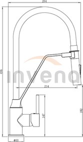 Invena Terra, kuchyňská baterie s elastickým ramenem, bílá-chromová, INV-BZ-54-L02-D