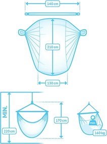 Houpací sedačka La Siesta Domingo Kingsize Caribic toucan