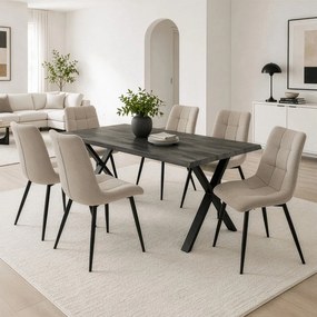 Jídelní stůl HT-F4321 GREY, mdf, šedý dub (210 x 100) cm Šedá