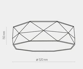 TK-LIGHTING Stropní LED moderní osvětlení ISABEL, 4xE27, 15W, 52cm, černé 1567