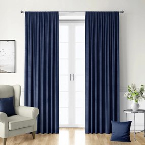 Závěs Velvet, Velur, S Páskou 140 š x 300 v, Zatemňovací 70% Navy