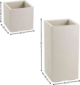 Sada 2 ks květináčů BETONIQUE 30x30/30x60 cm - výběr z 4 provedení
