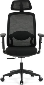 Kancelářská  ergonomická  židle NOKA — síť / látka, černá