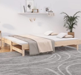 vidaXL Výsuvná postel 2x(100x200) cm masivní borovice [823375] Barva: Bílá