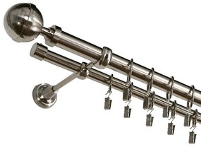 Garnýž dvouřadá 240 cm koule Fi 25 nikl